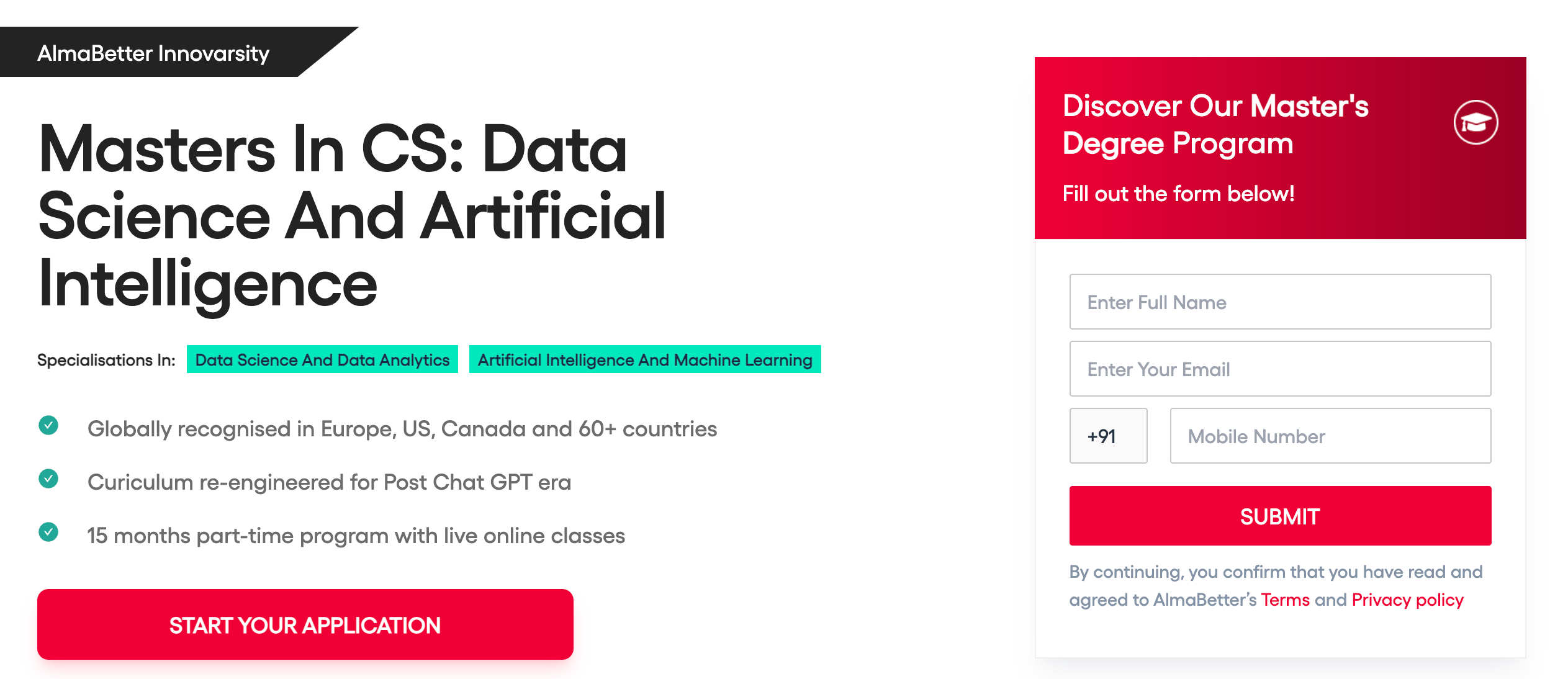 Masters in Data Science and AI | Master Degree Program