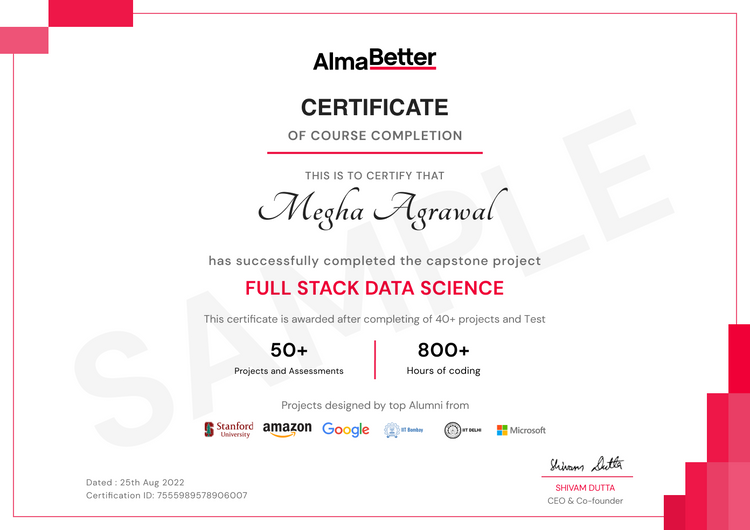 Full Stack Data Science Course Online - AlmaBetter